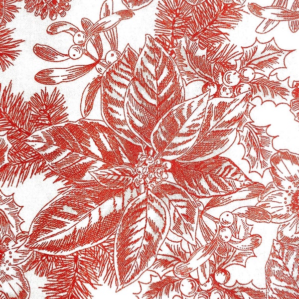 Red Toile Fabric - Etsy