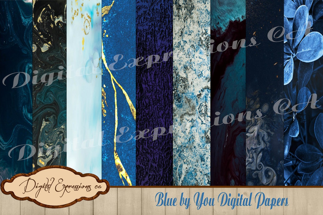 Blue Grunge Digital Paper, BLUE BY YOU Grunge Paper, Blue Colors ...