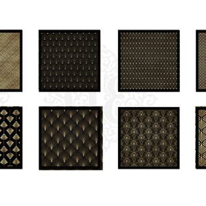 Art Deco Digital Paper, ART DECO Paper, Gemstones Diamond Gold Black ...