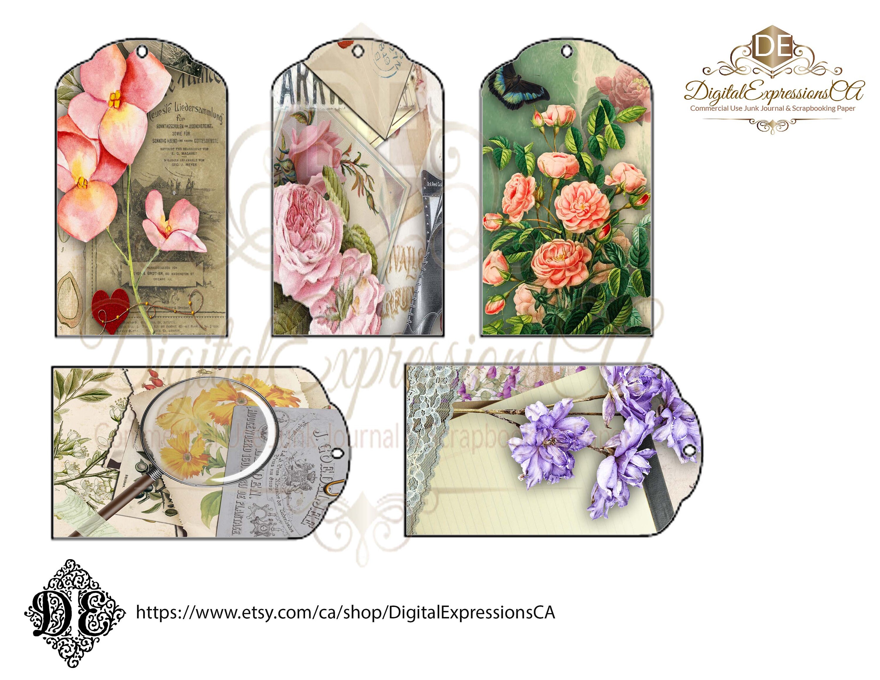 Vintage Grunge Junk Journal Embellishments Kit Vintage Grunge - Etsy