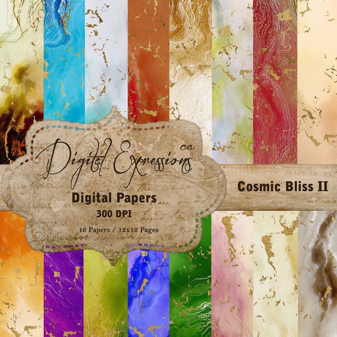 Gold Flecked Cosmic Digital Paper: Shabby Chic Textures (digital ...