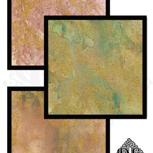 SHABBY CHIC Digital Paper, Grunge Paper, Gold Veined Grunge Dream ...