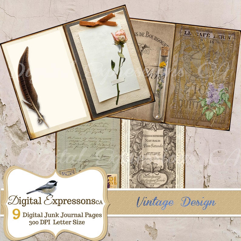 Vintage Grunge Junk Journal Kit Grunge Journal Papers Floral | Etsy