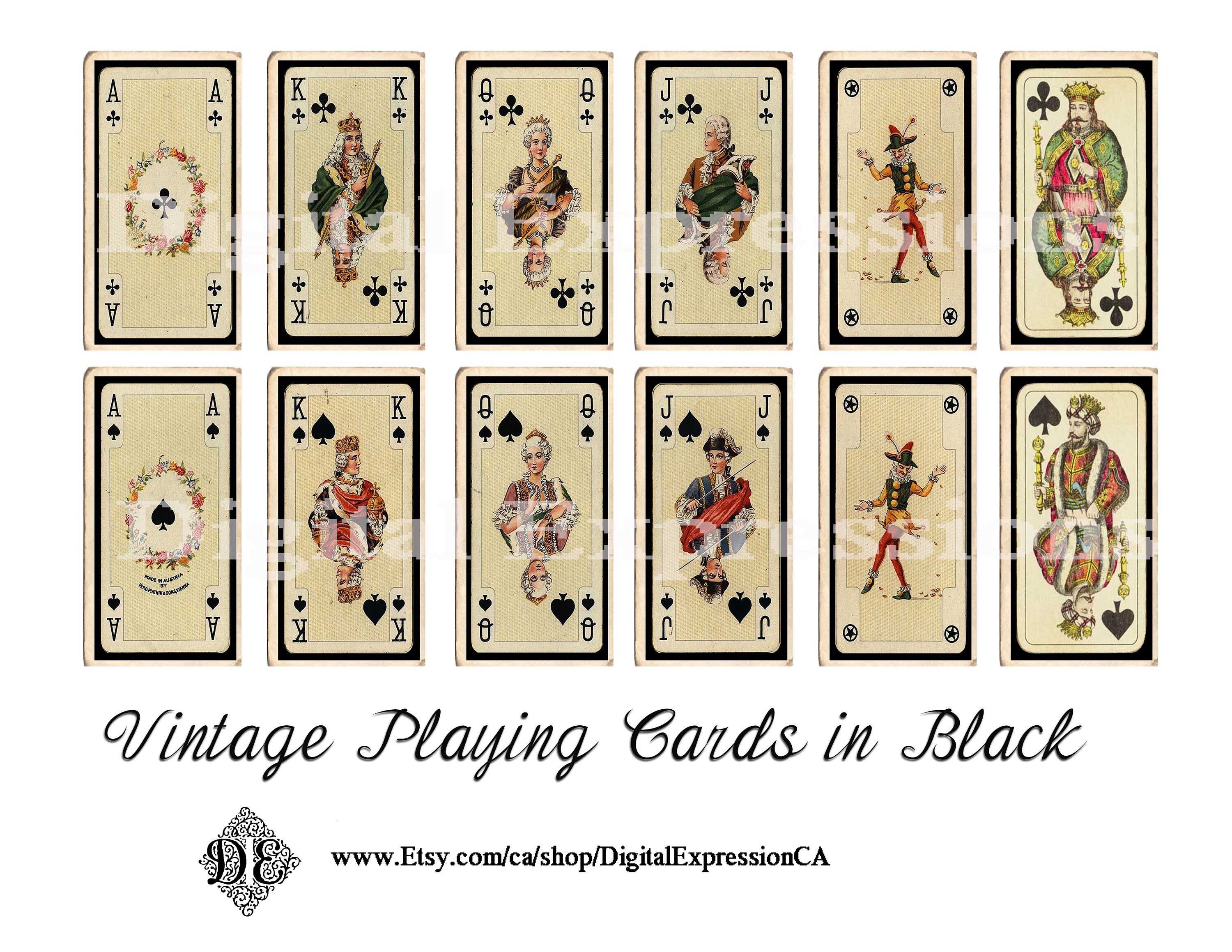 Tea Cards VINTAGE Playing Cards DIGITAL TEA Cards Faux Tea - Etsy Australia