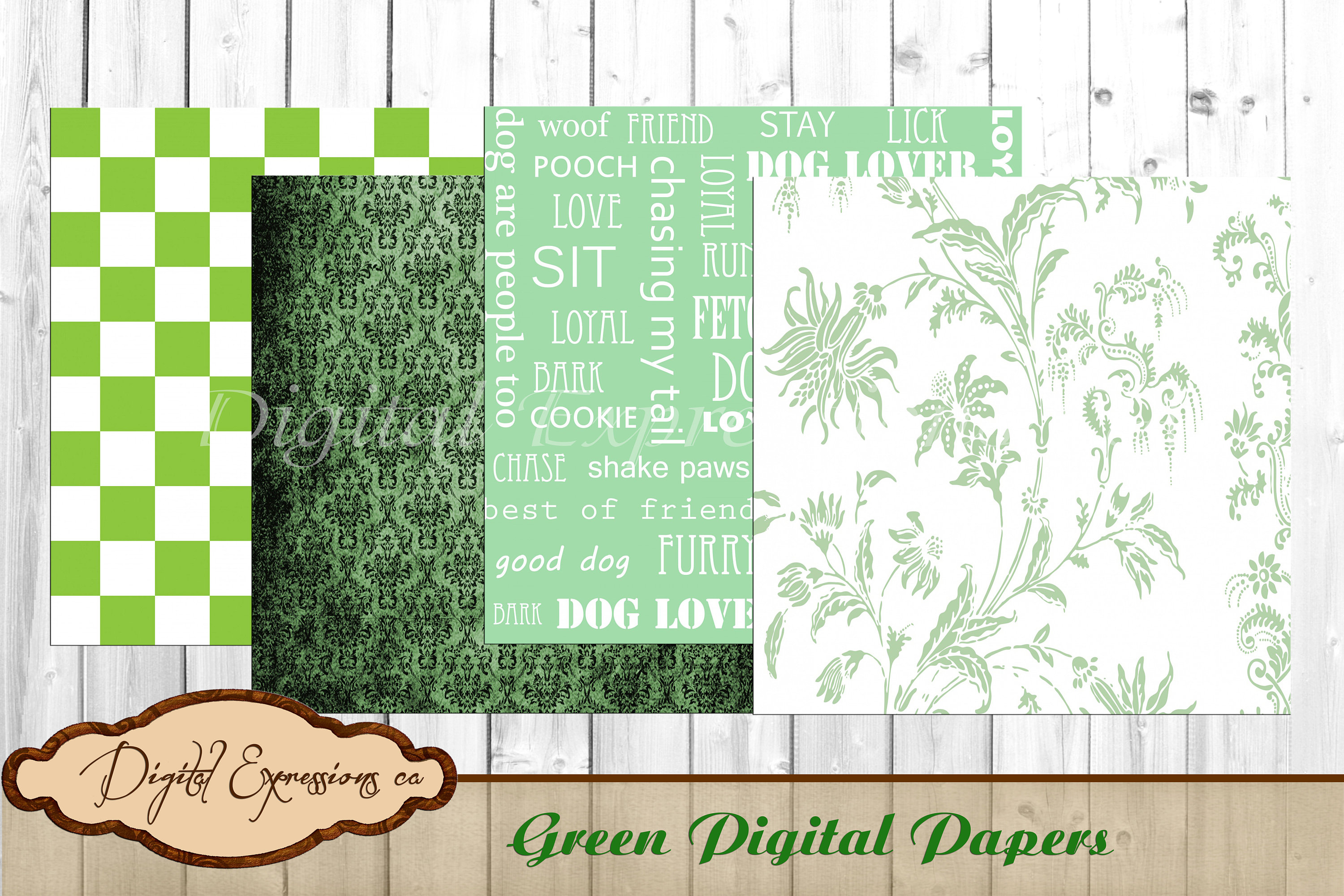 Vintage Green Digital Paper Green VINTAGE EPHEMERA Grunge | Etsy