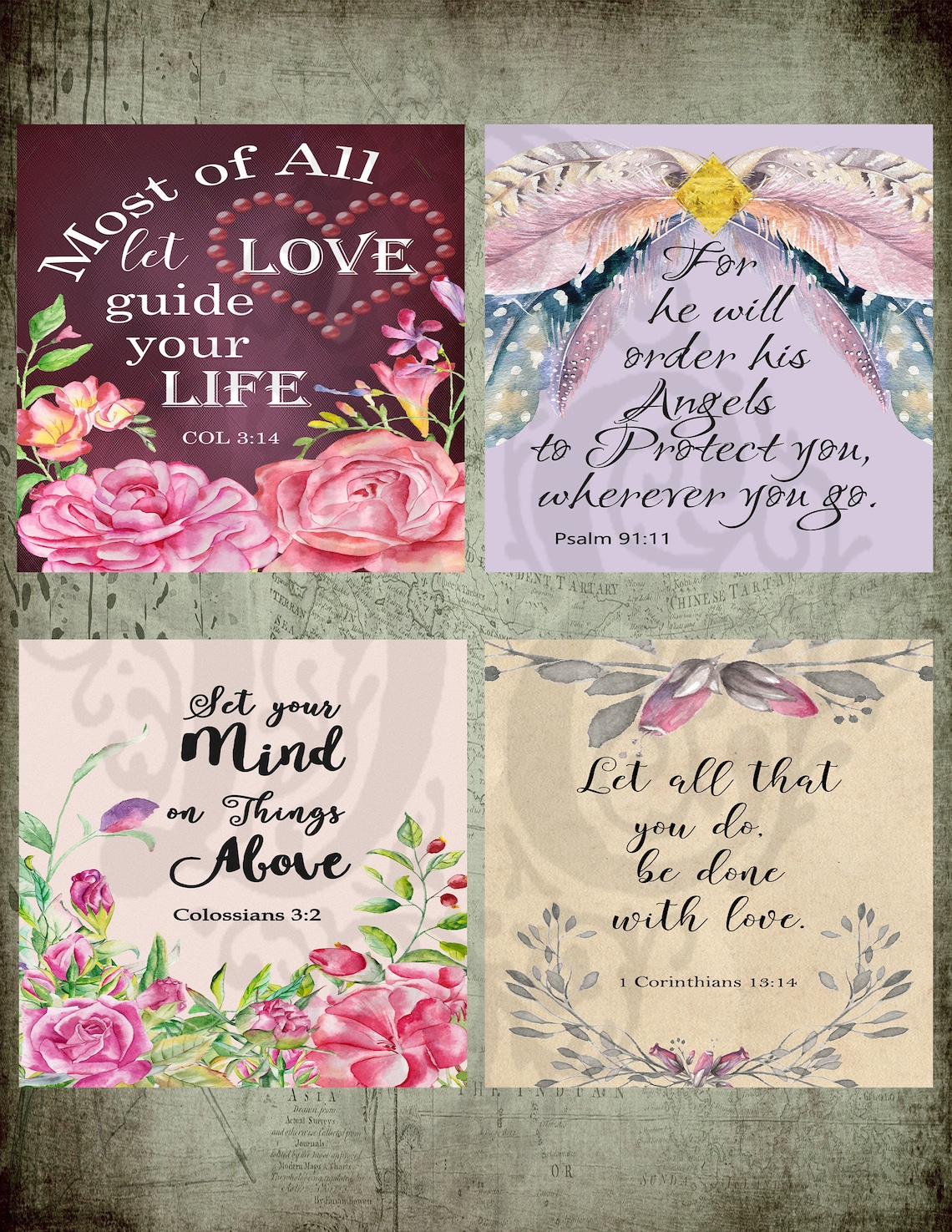 Inspirational BIBLE VERSES Greeting Cards Printable Download | Etsy