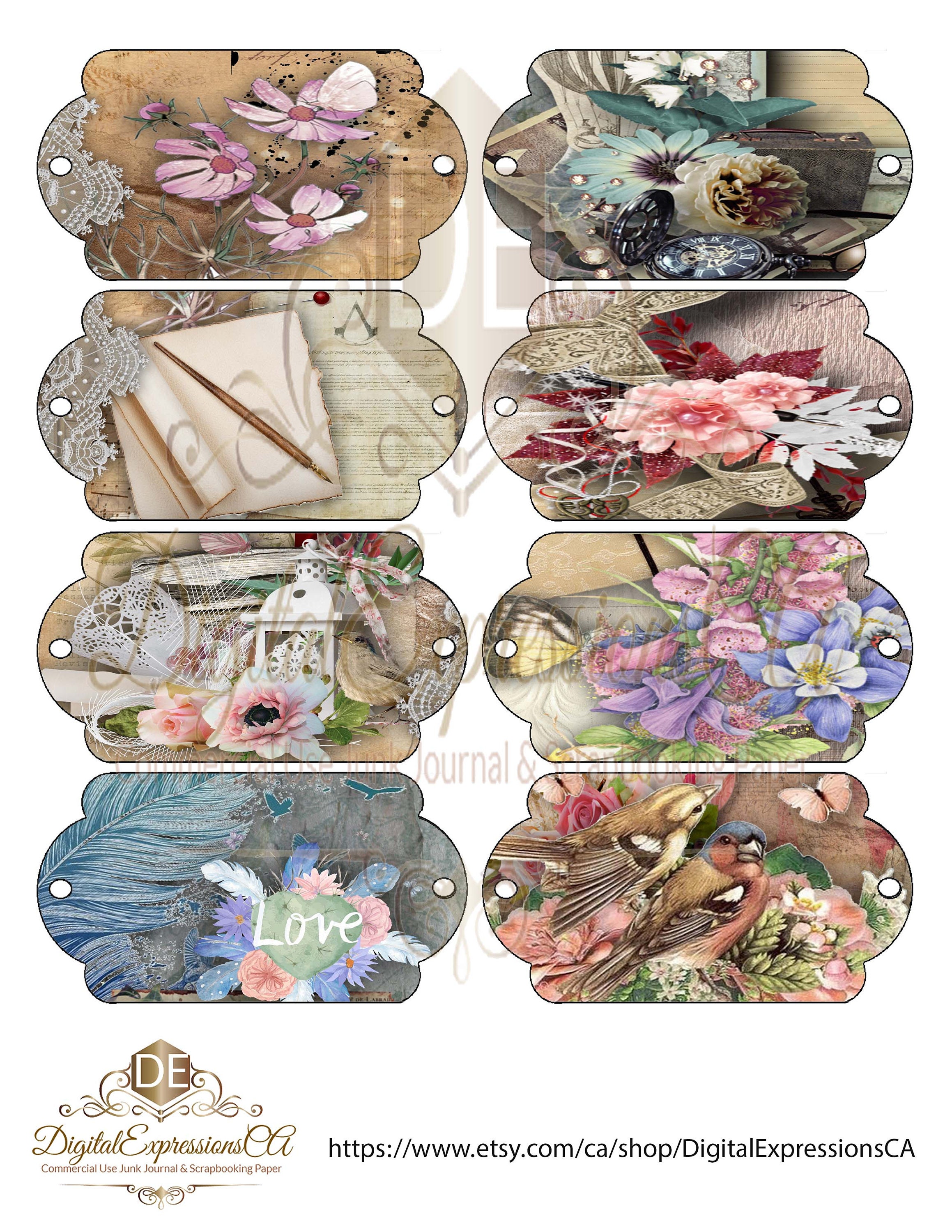 Vintage Grunge Junk Journal Embellishments Kit Vintage Grunge - Etsy