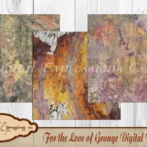 Grunge Textured Digital Paper Pack, Collage Paper, Grunge Digital Paper ...