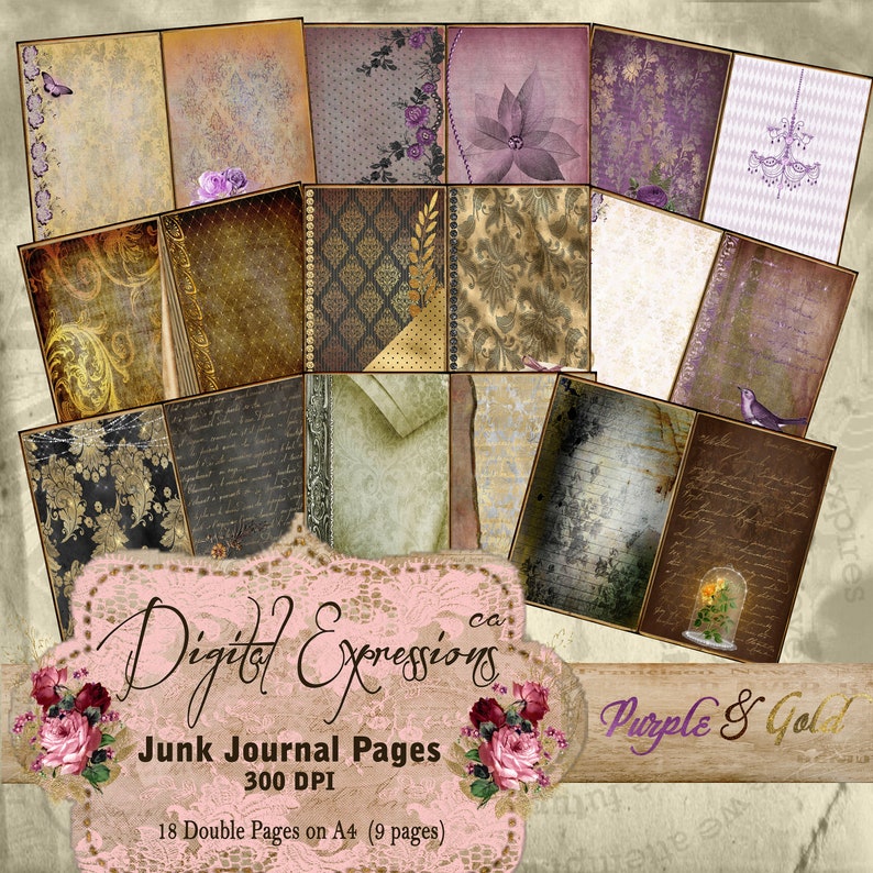 Printable Junk Journal Kit Vintage Floral Journal Papers | Etsy