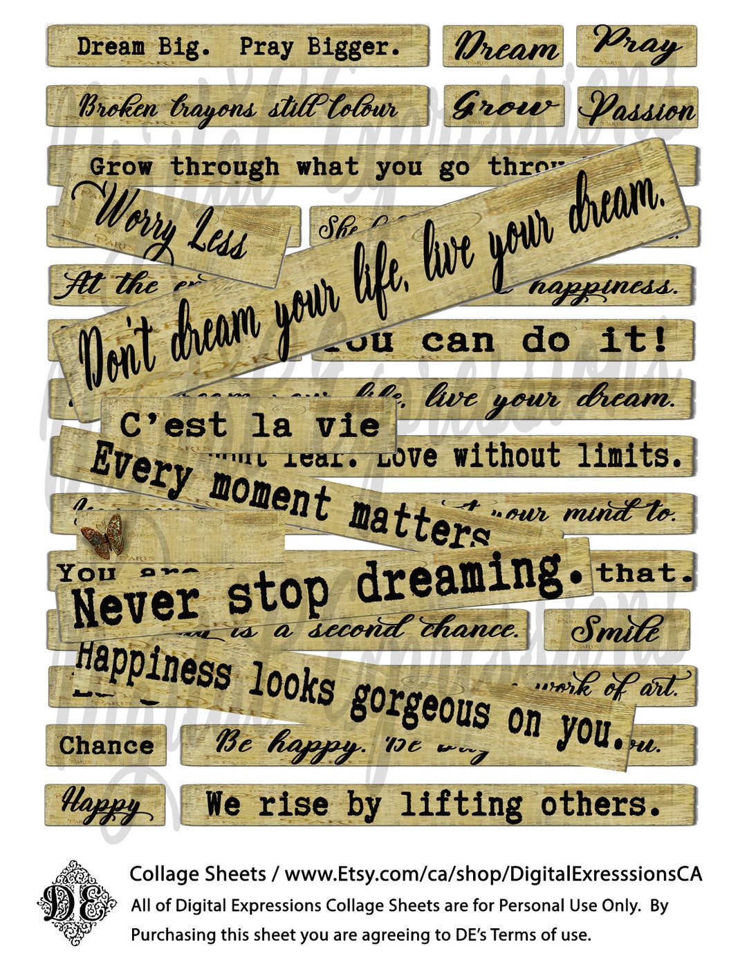 Positive Inspirational Sayings Mixed Media Journal Words, Inspirational ...