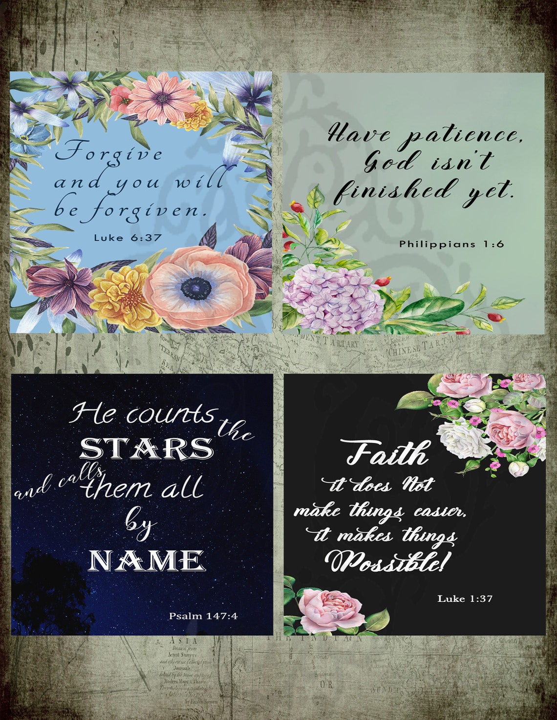 Inspirational BIBLE VERSES Greeting Cards Printable Download | Etsy