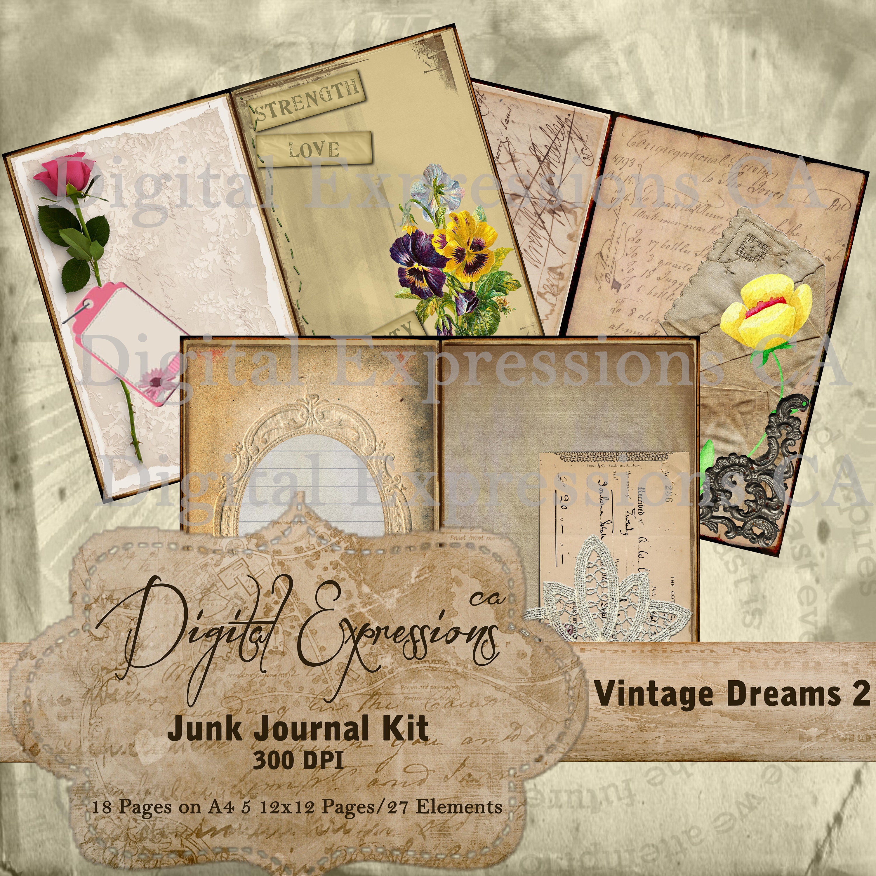 Vintage Grunge Junk Journal Kit Vintage Grunge Journal - Etsy