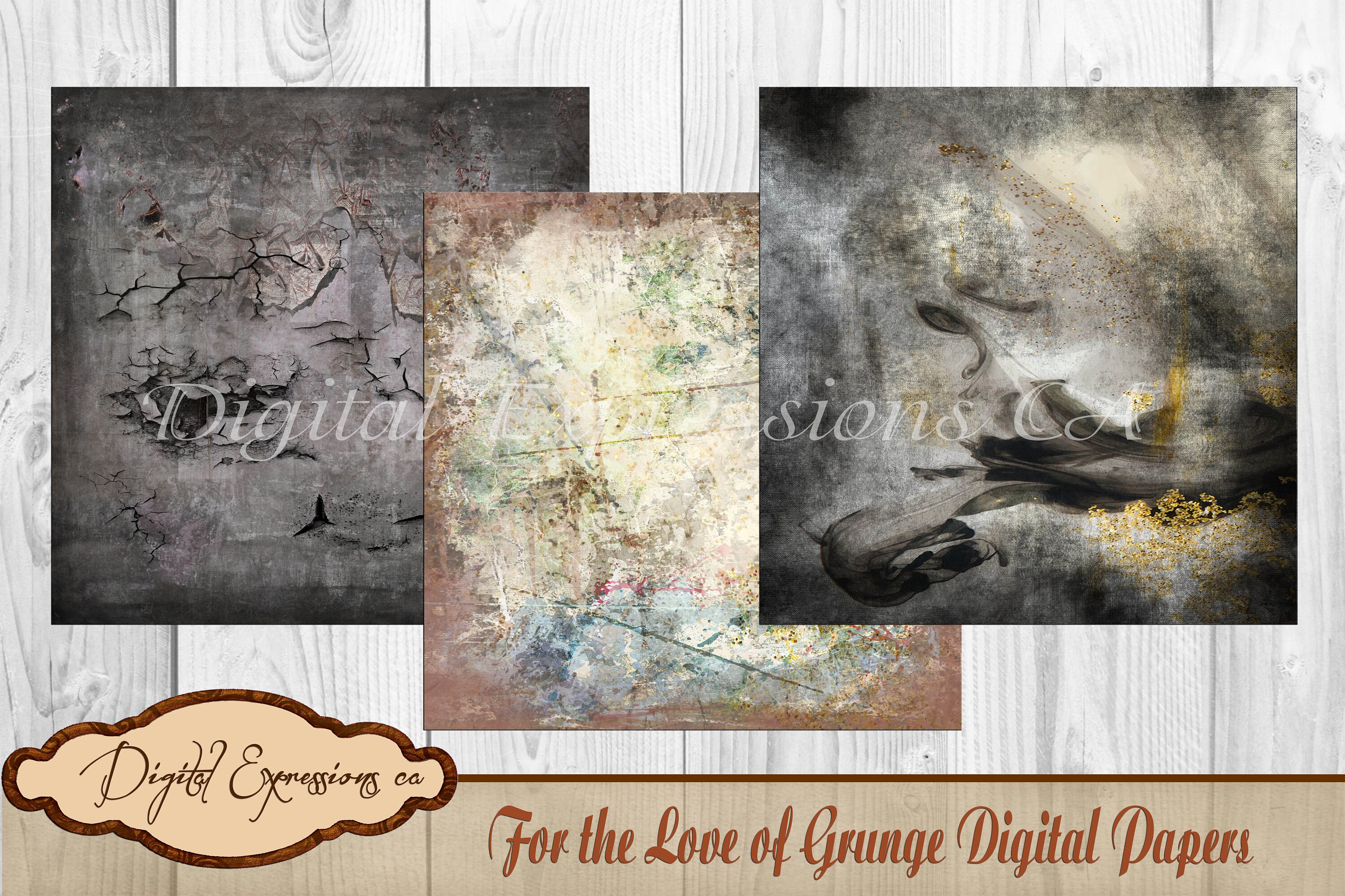 Grunge Textured Digital Paper Pack Collage Paper Grunge - Etsy
