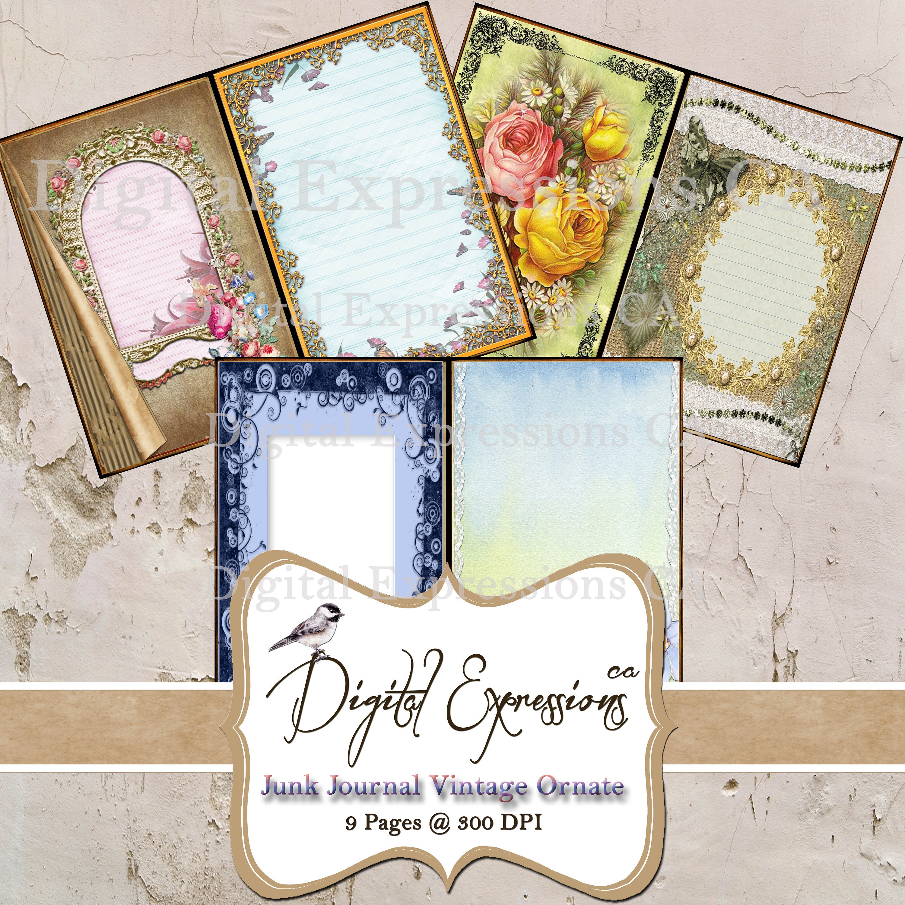 Vintage Ornate Junk Journal Kit Ornate Journal Papers - Etsy