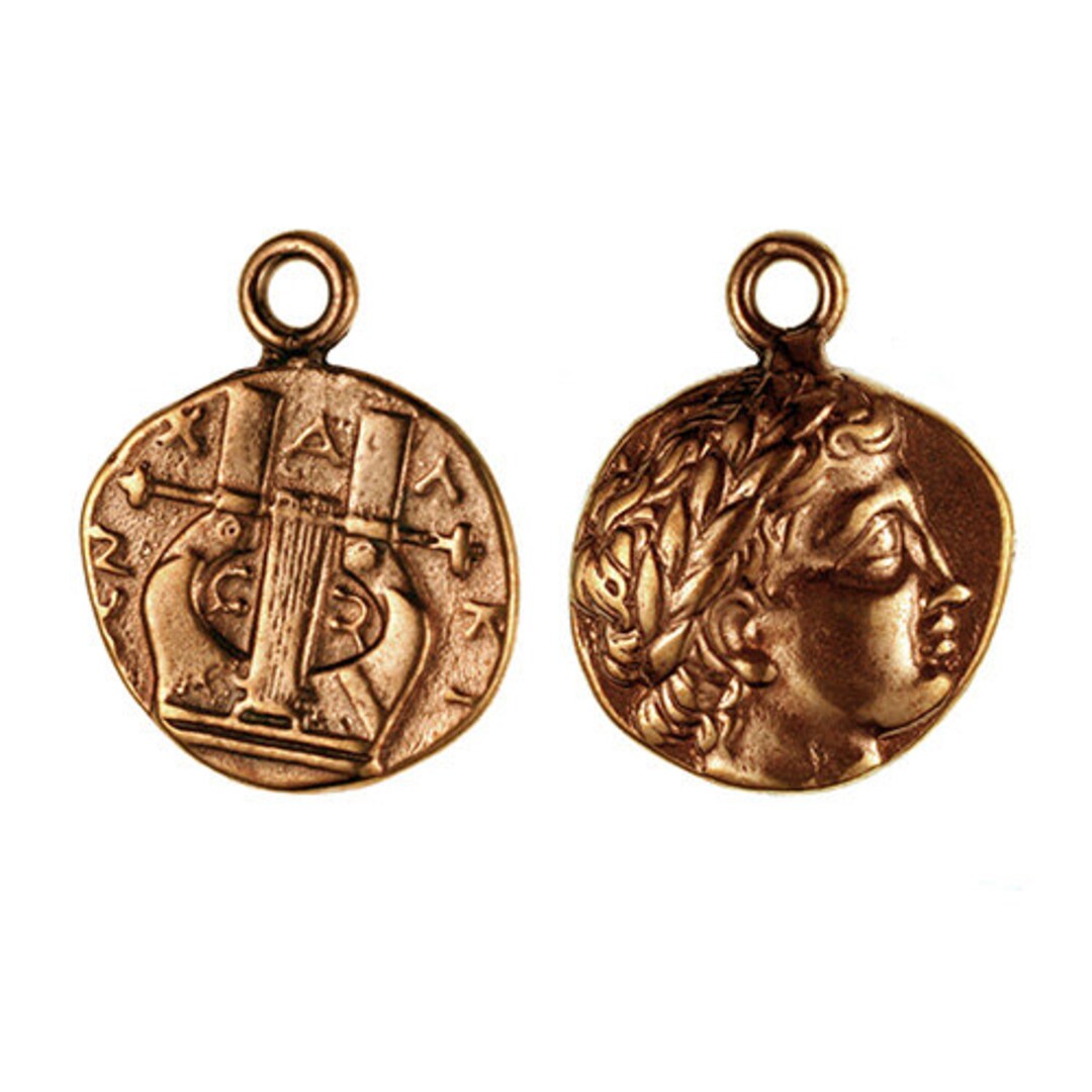 Greek/ Lyra Reproduction Coin solid Bronze - Etsy
