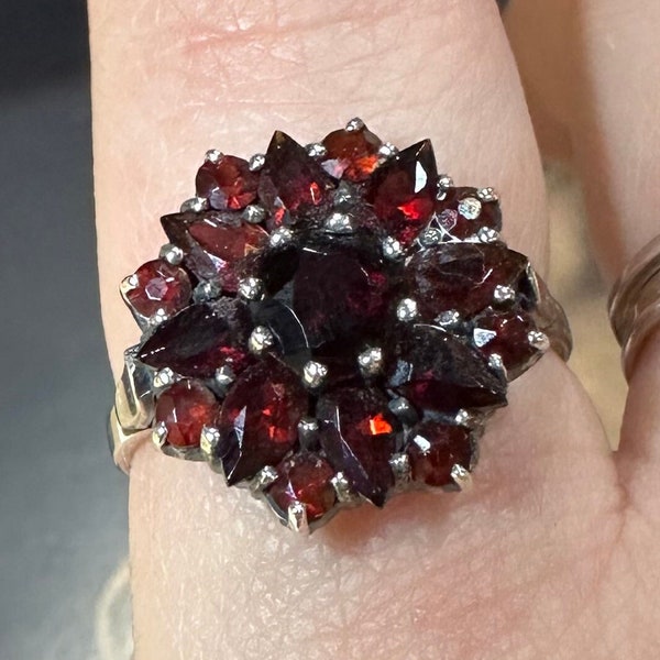 Bohemian Garnet Ring - Etsy