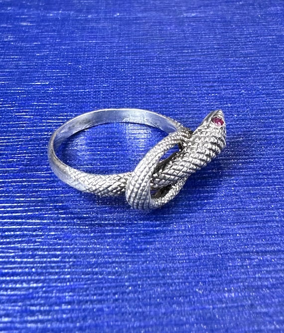 1970s Victorian Aesthetic Snake Motif Ring | Sterling… - Gem