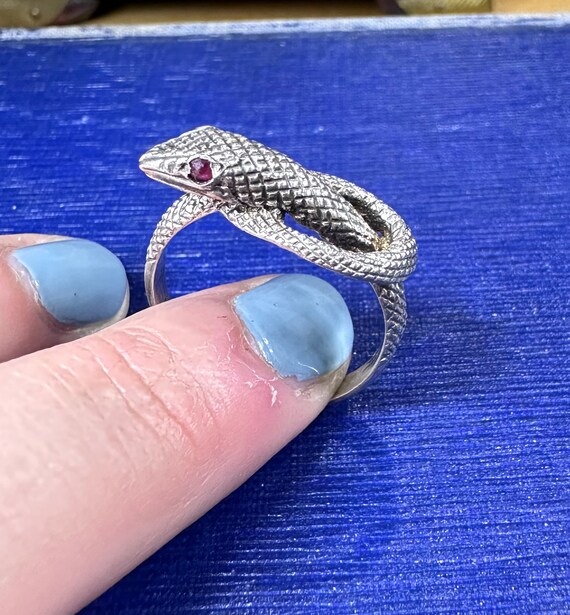 1970s Victorian Aesthetic Snake Motif Ring | Sterling… - Gem