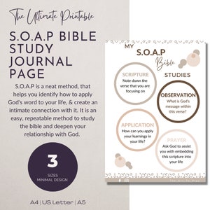 SOAP Bible Study Printable Journal Page Template PDF - Etsy