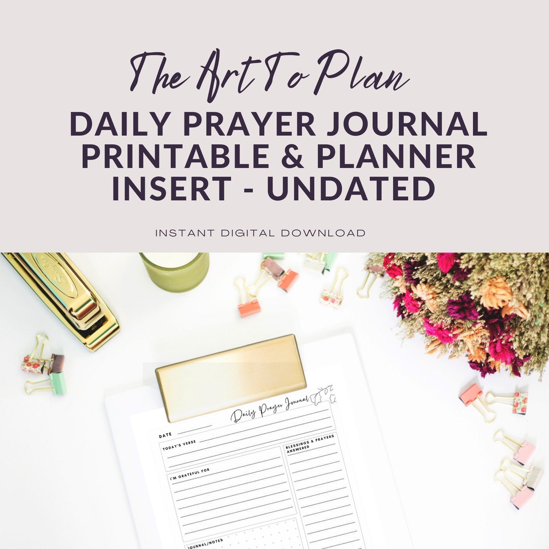 Daily Prayer Journal Printable Planner Insert A4 A5 US Letter Happy ...