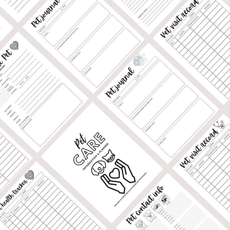 Printable Pet Planner, Fillable Pet Planner, Pet Care Planner, Pet ...