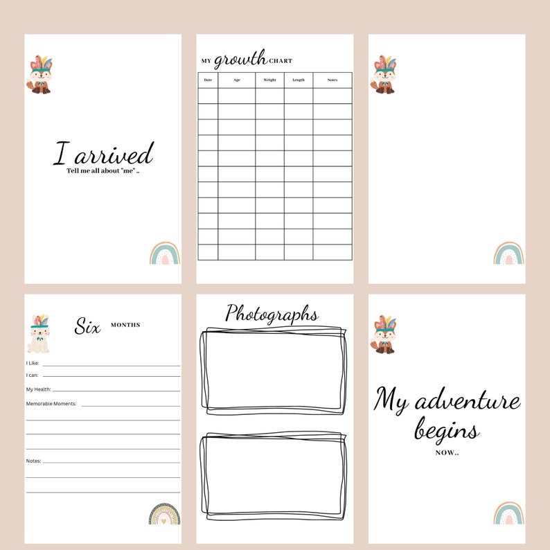 Baby Book Printable Baby Book Pages Baby Memory Book Baby - Etsy