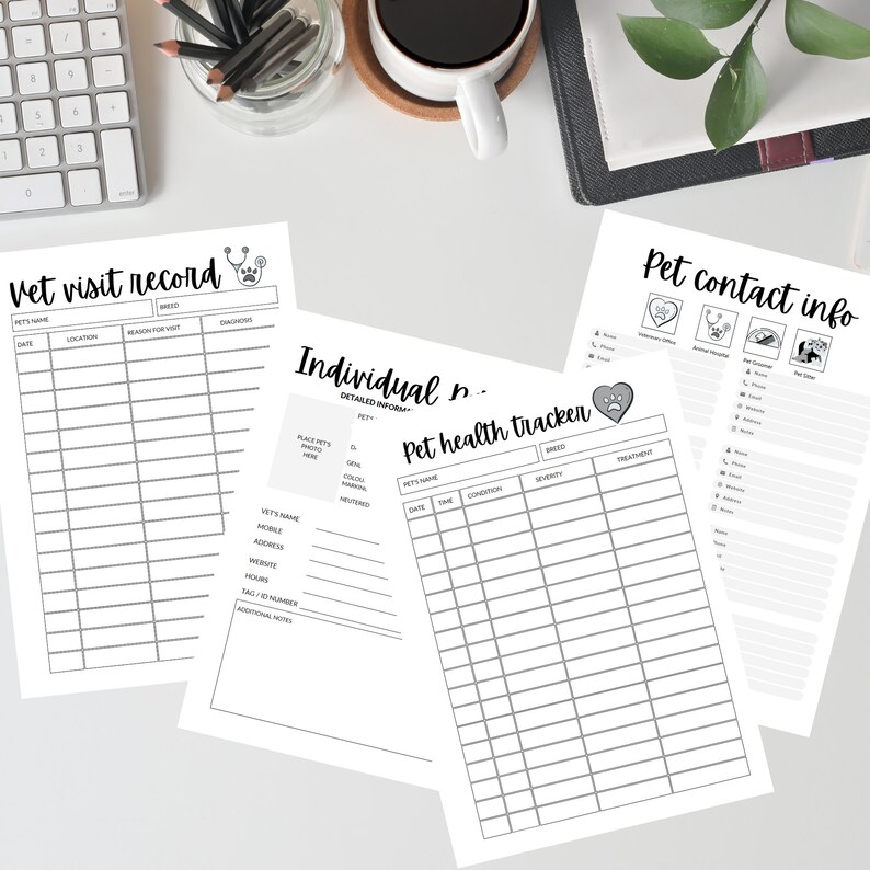Printable Pet Planner, Fillable Pet Planner, Pet Care Planner, Pet ...