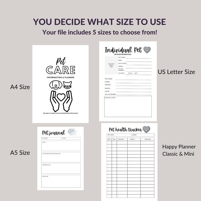 Printable Pet Planner, Fillable Pet Planner, Pet Care Planner, Pet ...