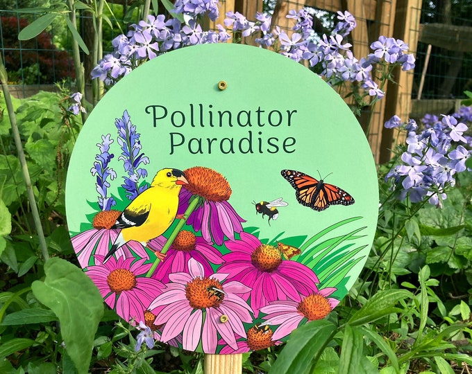 Pollinator Garden Sign | Native Plants Wildlife Habitat | Aluminum ...