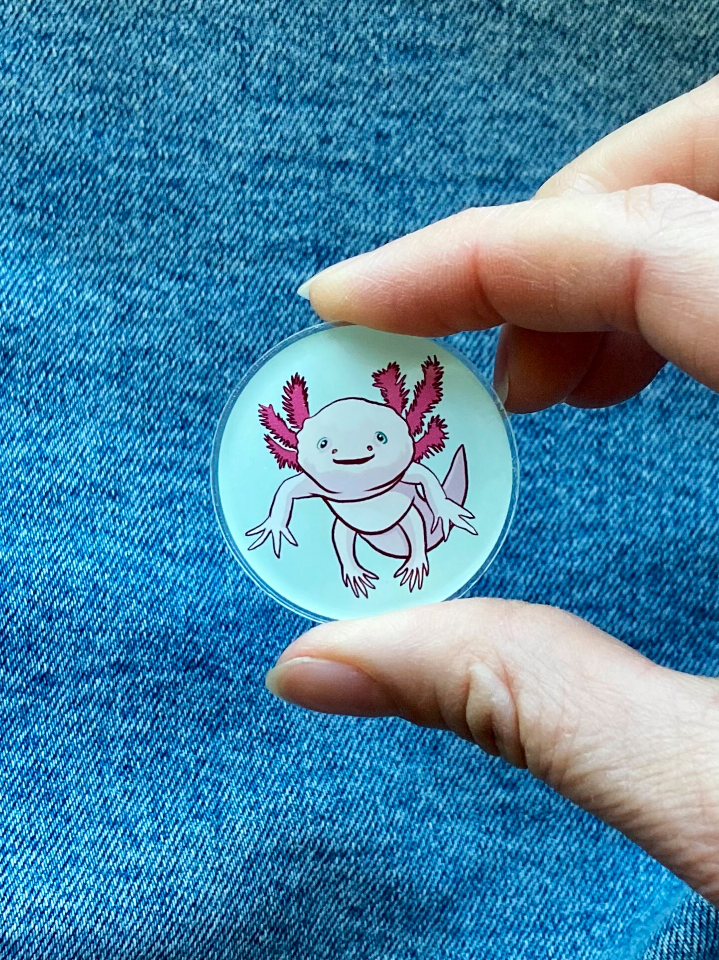 Axolotl Acrylic Pin | Axolotl Pin | Gifts Under 10 - Etsy