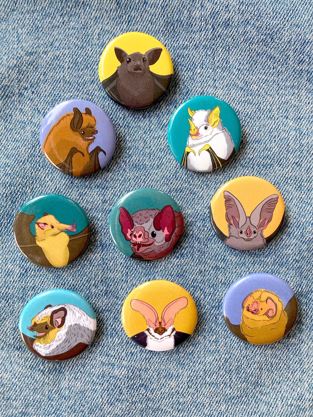 Happy Bat Pin Bat Button Bats Pinback Button Bat Gift Bat Portrait - Etsy