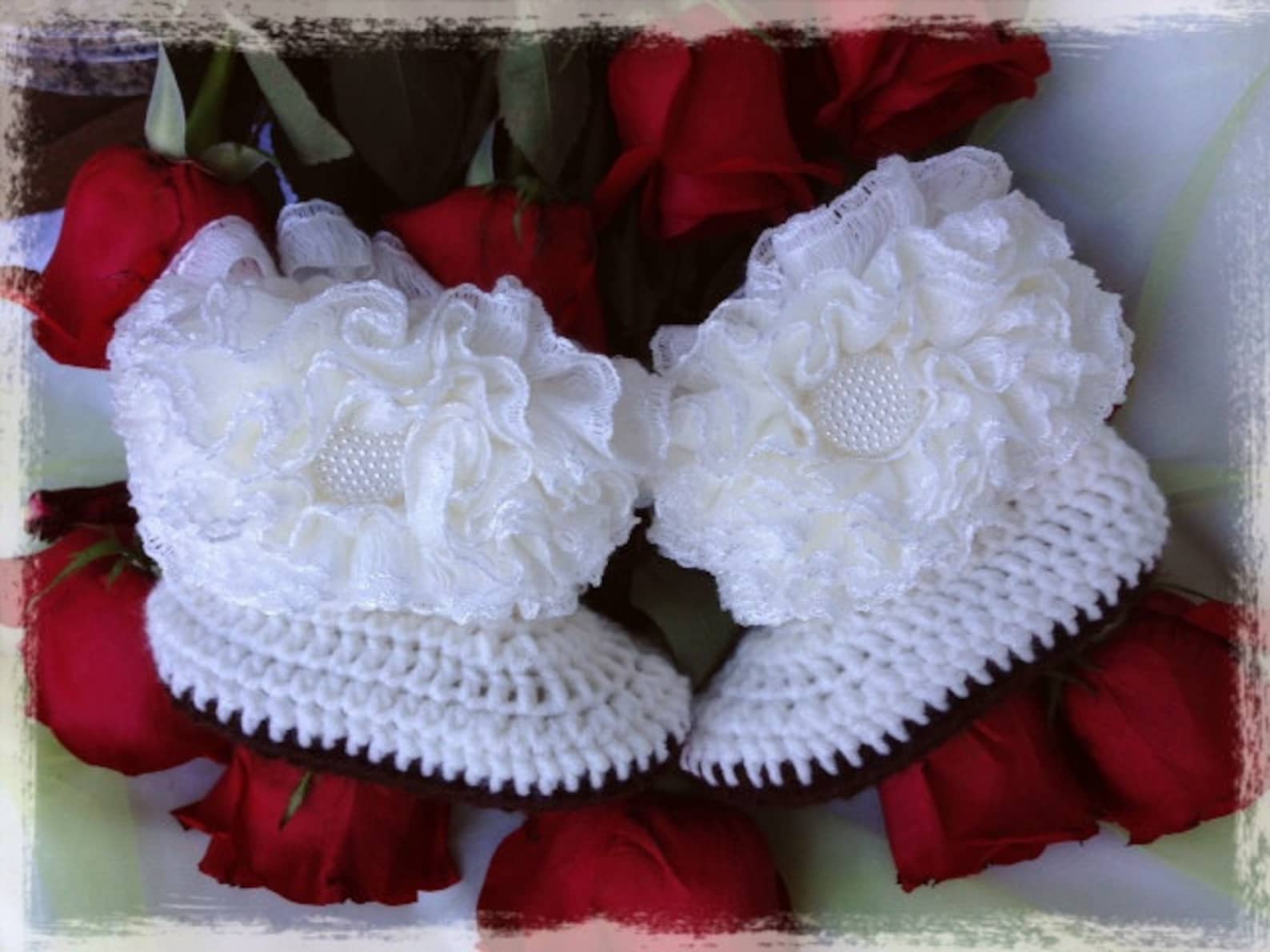 Handmade Crochet Booties With Ruffles for Baby Girl (made to Order) - Etsy