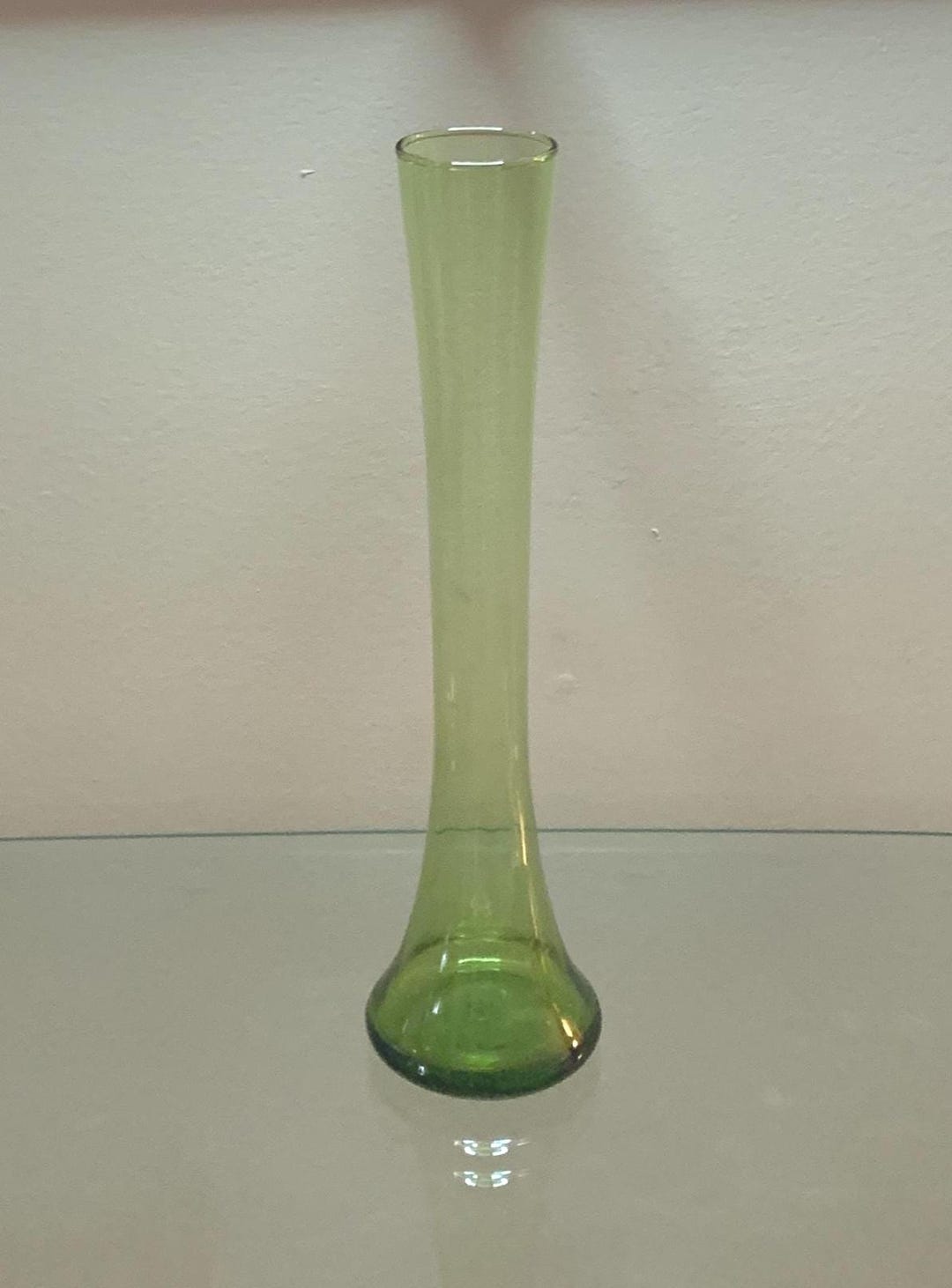 Murano Morelli Hand-blown Tall Yellow-green Vase. 11.5x2.5" - Etsy