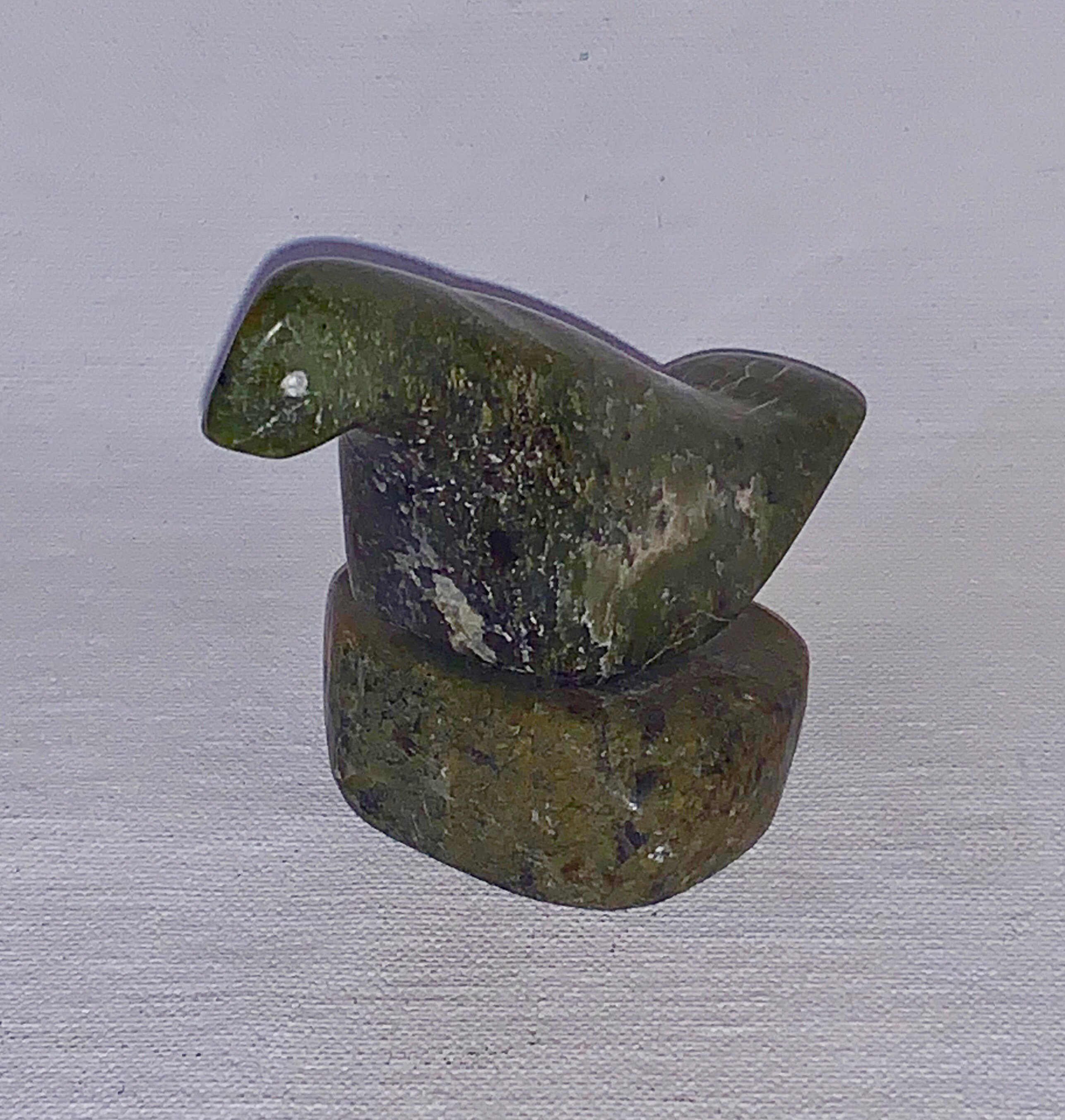 Inuit Serpentine Art Carving, BIRD, Igloo Sticker, 3x4x3, COA, Cape ...