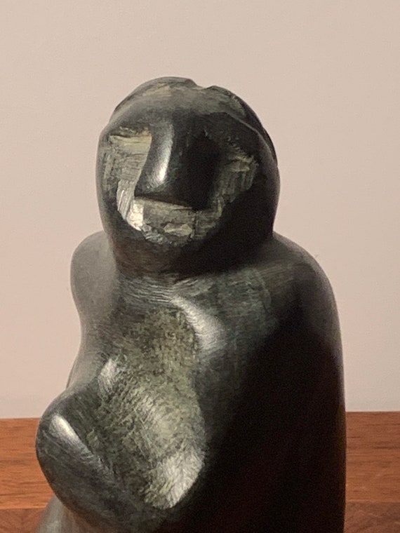 Baker Lake COA card syllabics INUK 7x3x2 Inuit Art Soapstone Sculpture ...