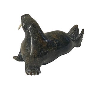 Toonoo Sharkey, Inuit Eskimo Art Soapstone Carving, WALRUS, 4x3x2 - Etsy
