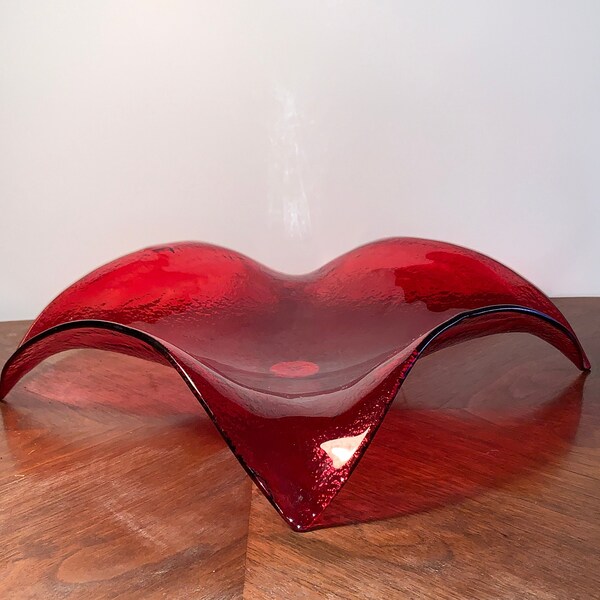 Red Glass Bowl - Etsy