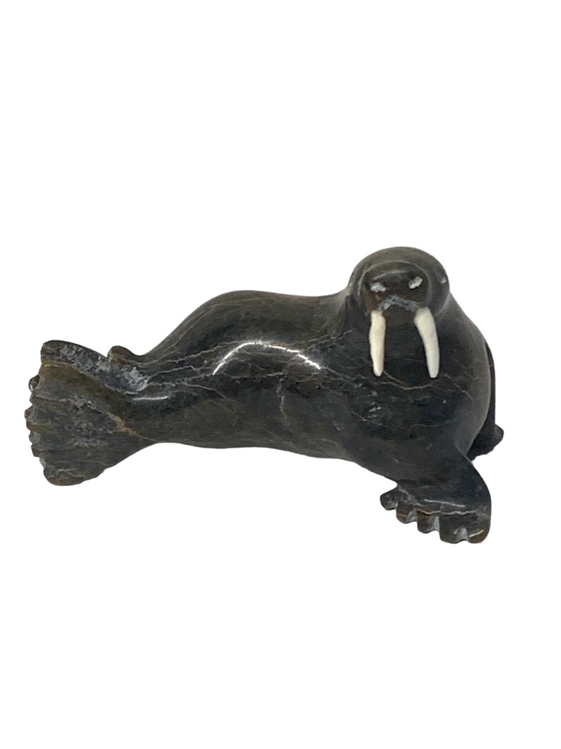 Toonoo Sharkey, Inuit Eskimo Art Soapstone Carving, WALRUS, 4x3x2 - Etsy