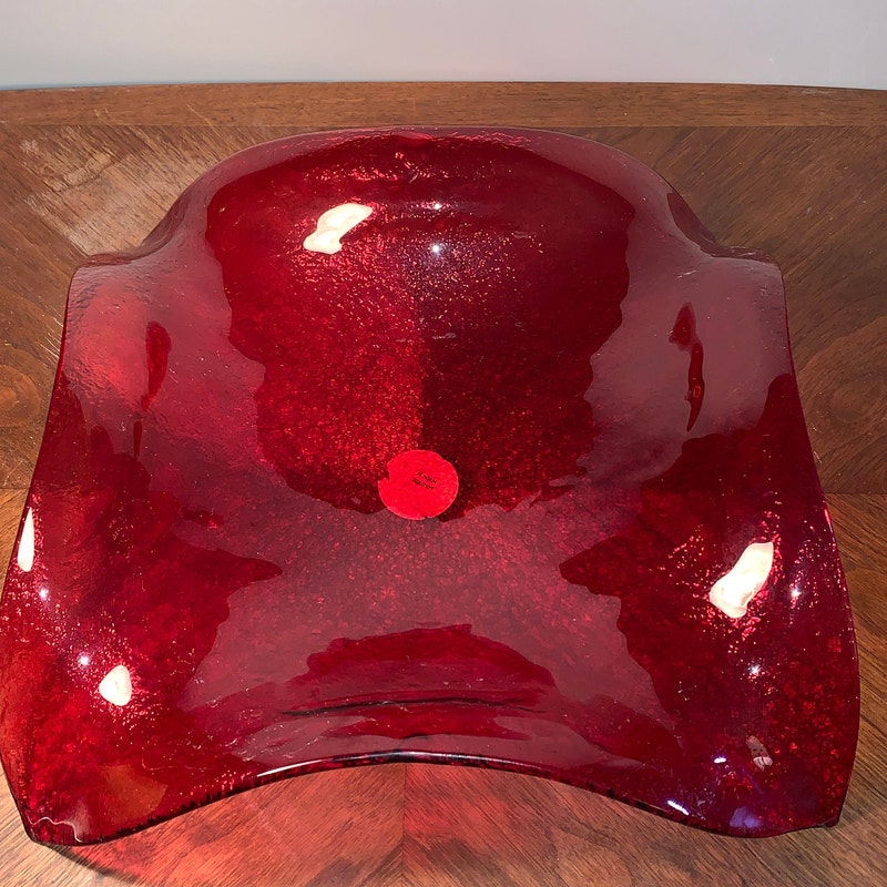 Red Glass Bowl - Etsy