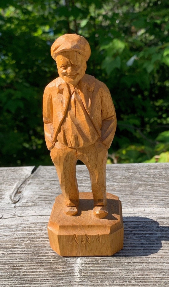 Vintage Quebec Folk Art Carving / Vintage P.E .caron Carving / - Etsy