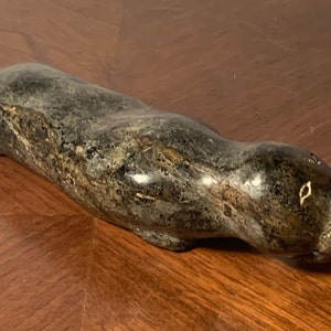 Tuukak Kiatainaq, Inuit Eskimo Art Soapstone Carving, WALRUS, 8x3x2 ...