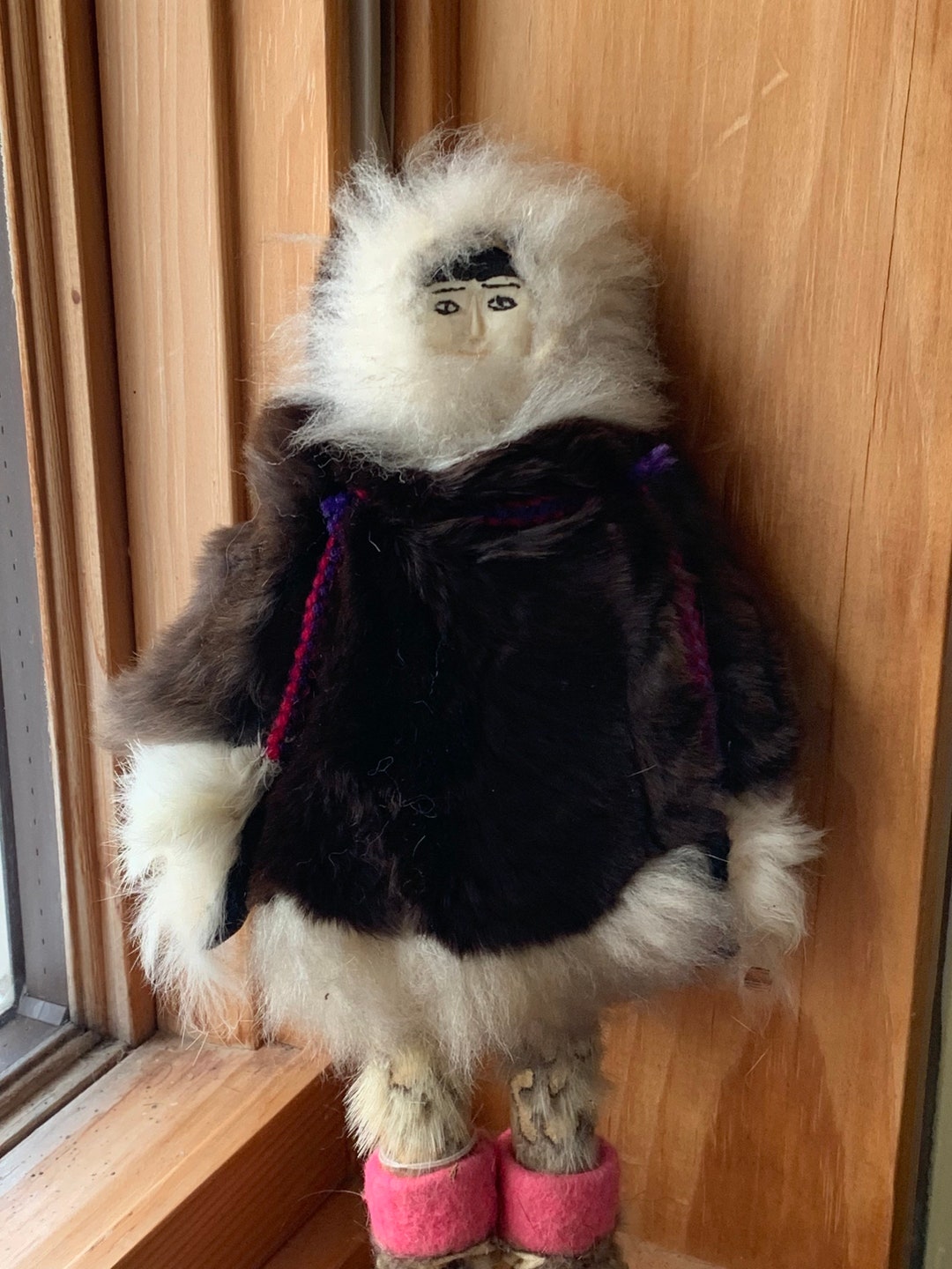 Doll, Vintage Inuit Eskimo With Traditional Fur Clothing. Handmade ...