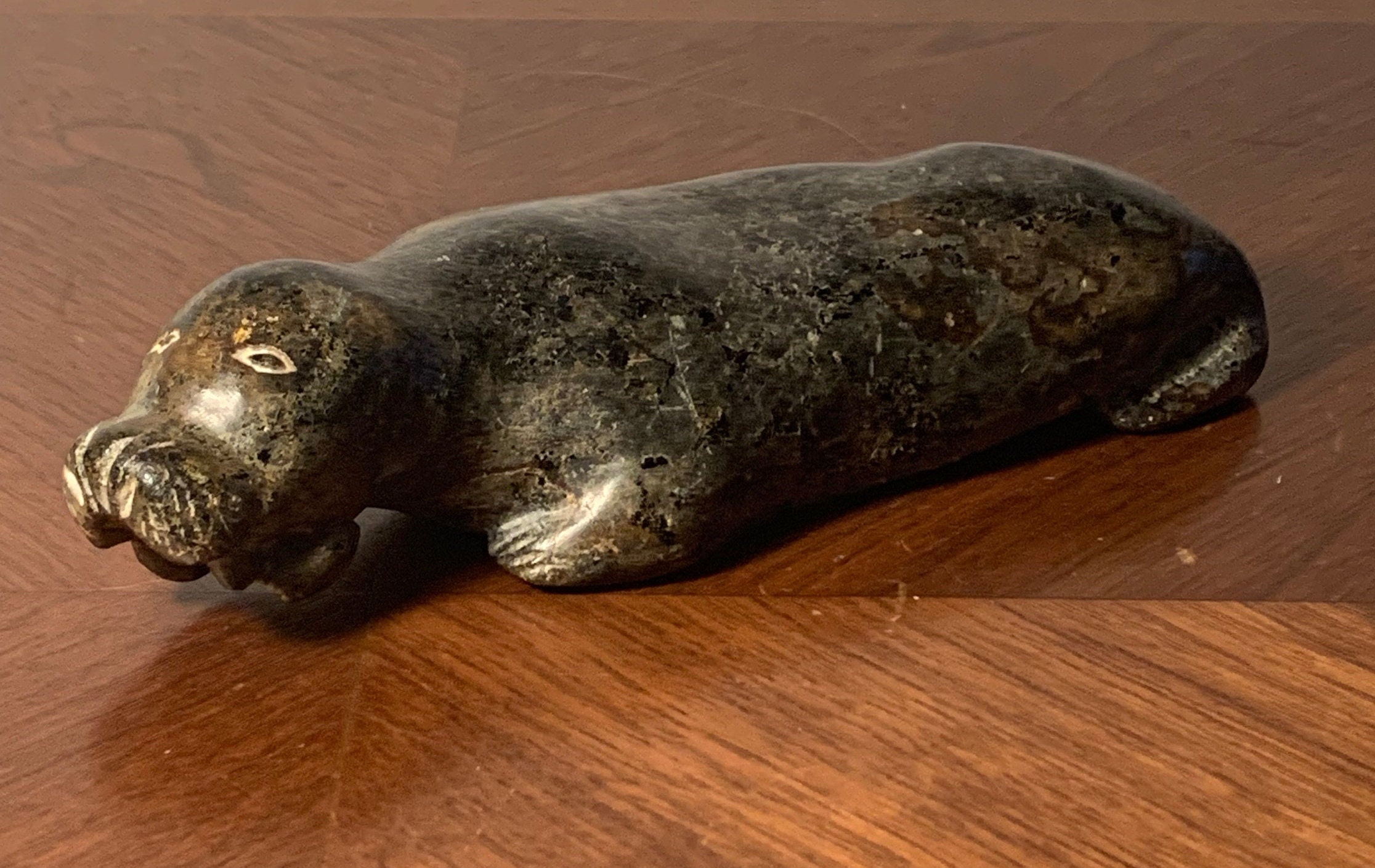 Tuukak Kiatainaq, Inuit Eskimo Art Soapstone Carving, WALRUS, 8x3x2, E9 ...