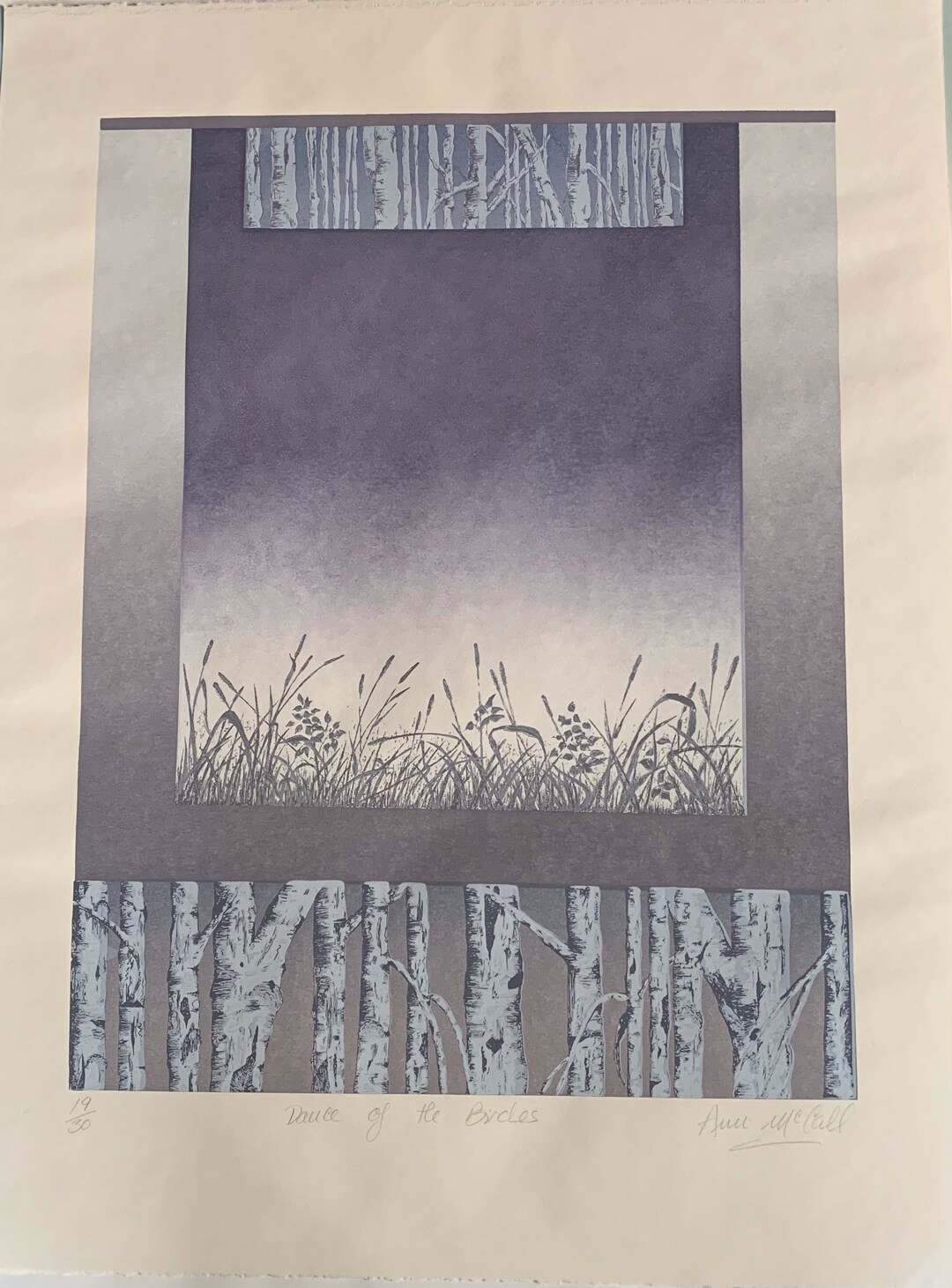 Ann Mccall Lithograph Entitled Dance of the Birches, Canadian Artist ...