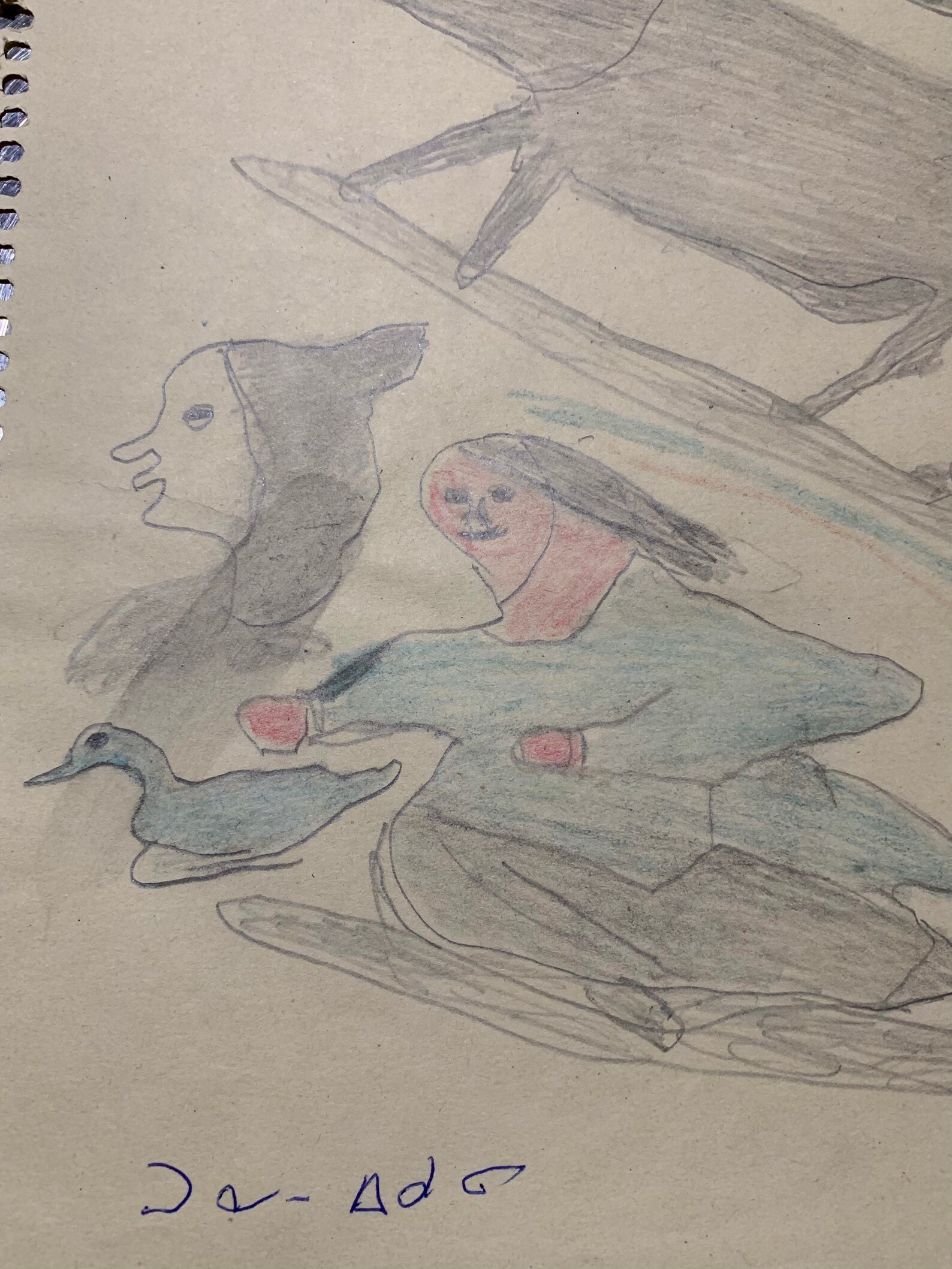 Inuit Coloured Pencil Drawing, Tuna Iquliq, Arviat, Nunavut , 8.5x11 ...