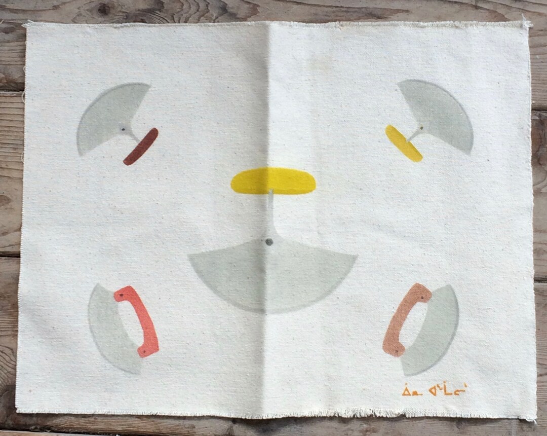 Inuit Eskimo Art ULU Wallhanging, 13x17, Paint on Canvas, Signed in ...