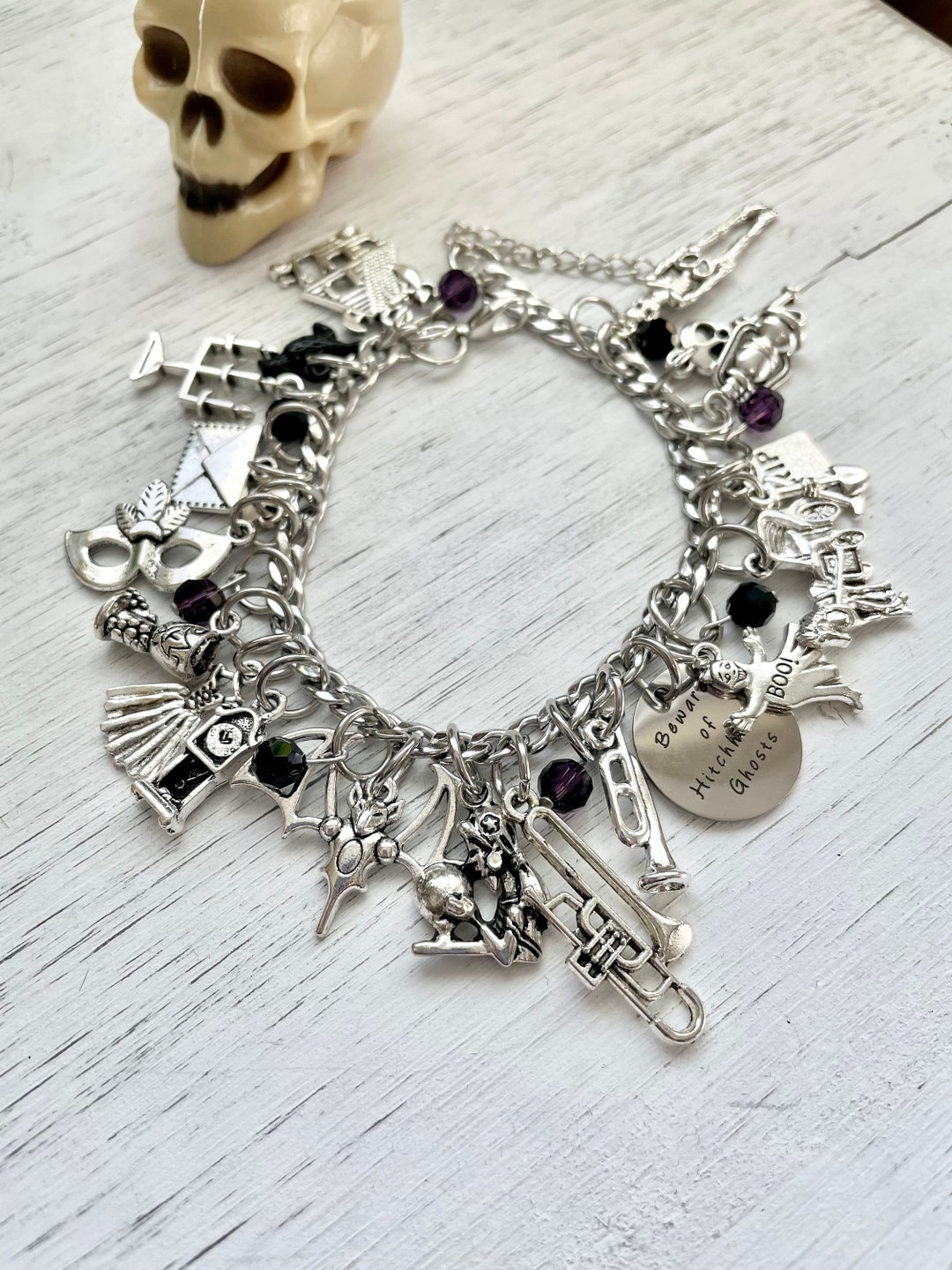 Beware of Hitchhiking Ghosts Charm Bracelet - Haunted House - Ghostly ...