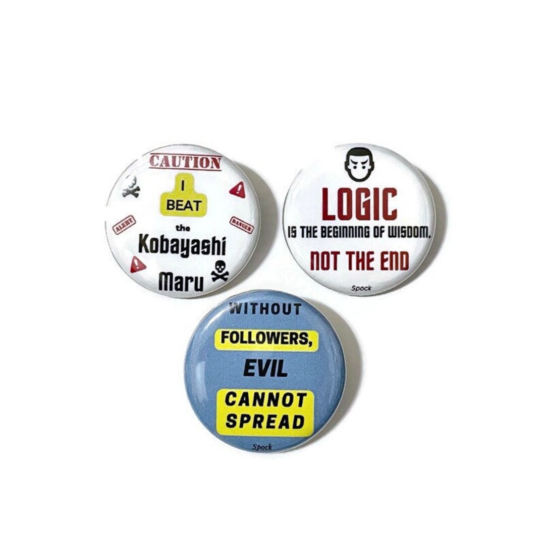 Sci Fi TOS Trek in the Stars Buttons Spock Quote Pins I Beat the ...