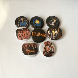 Def Leppard Pins: 1980s Rock Band Buttons, Magnets, Keychains - Set of ...