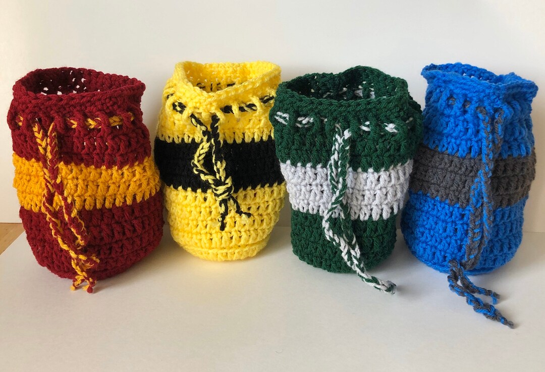 Dnd Dice Bag Wizard Student House Colors Potterhead Gift Crocheted ...